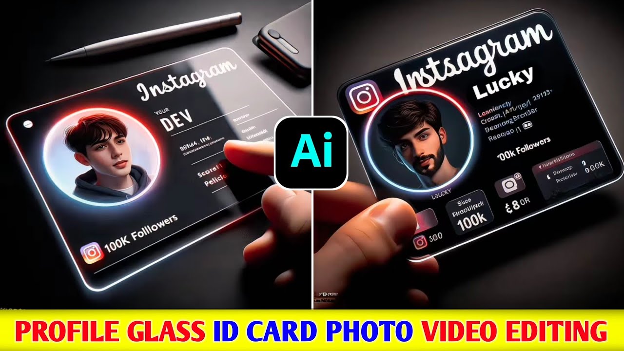 Instagram Trending Profile Glass ID Card Photo Video Editing | Ai photo ...