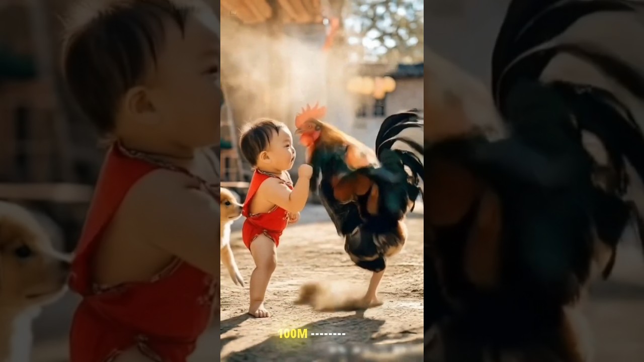 Chicken Vs Baby Fighting Ai Video Editing | Ai Video Editing | GoPro Times